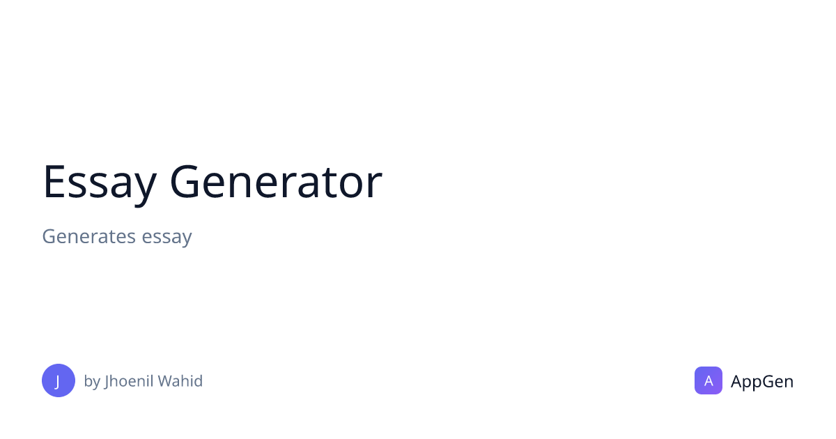 Essay Generator | AppGen