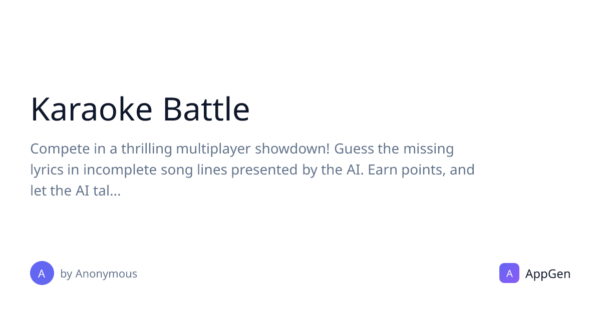 Karaoke Battle | AppGen