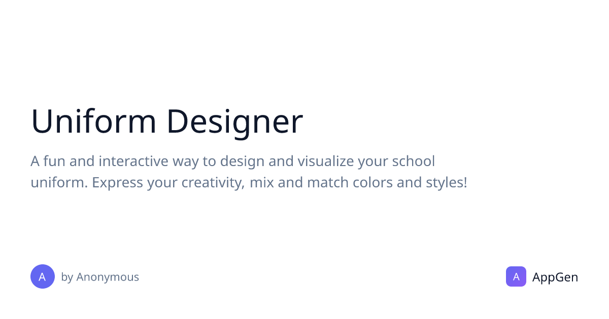 Uniform Designer | AppGen