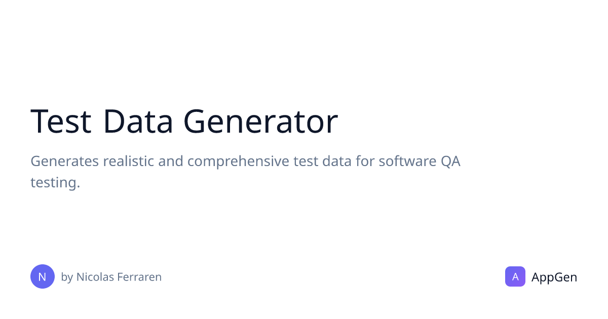 Test Data Generator | AppGen