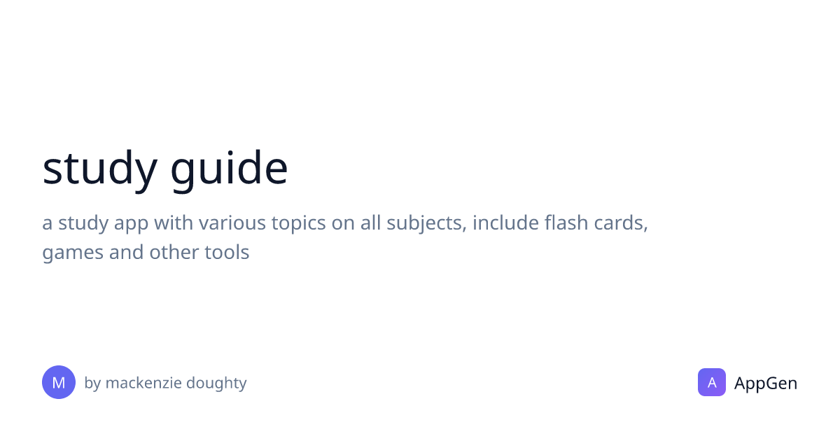 study guide | AppGen