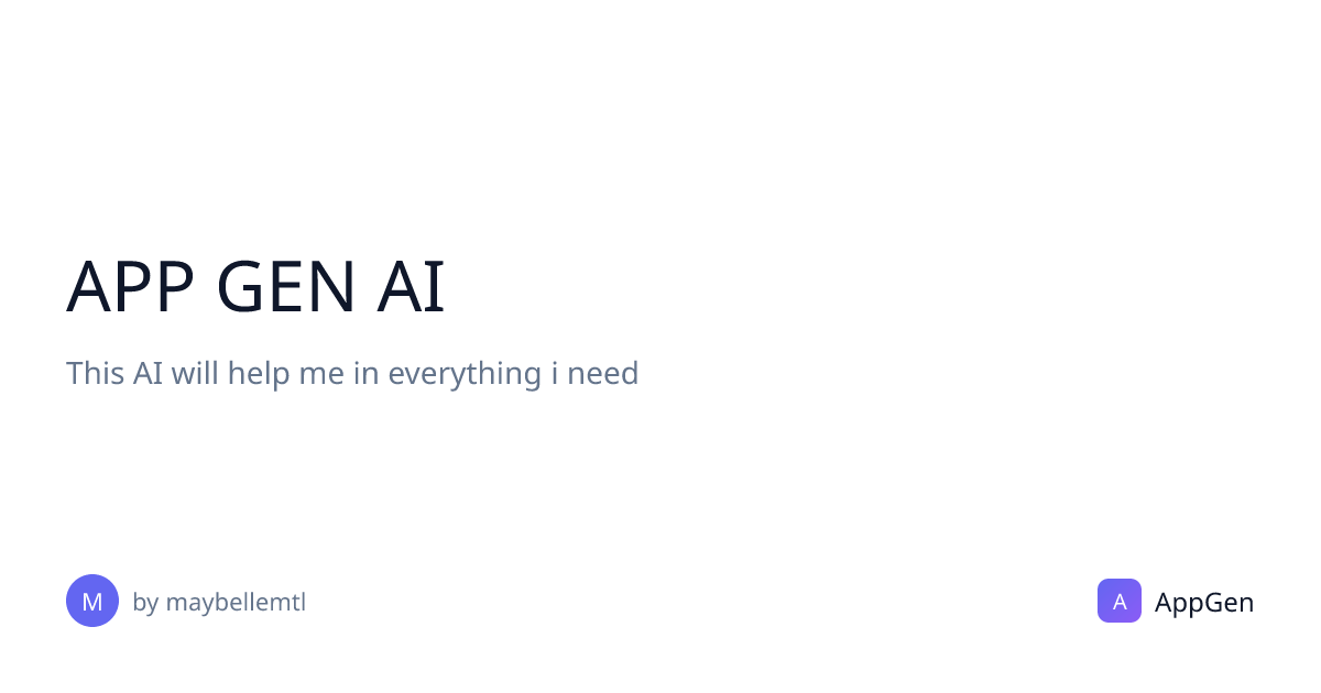 APP GEN AI | AppGen