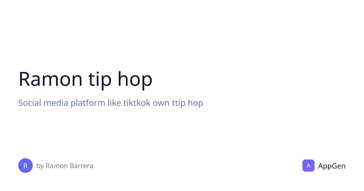 Ramon tip hop | AppGen