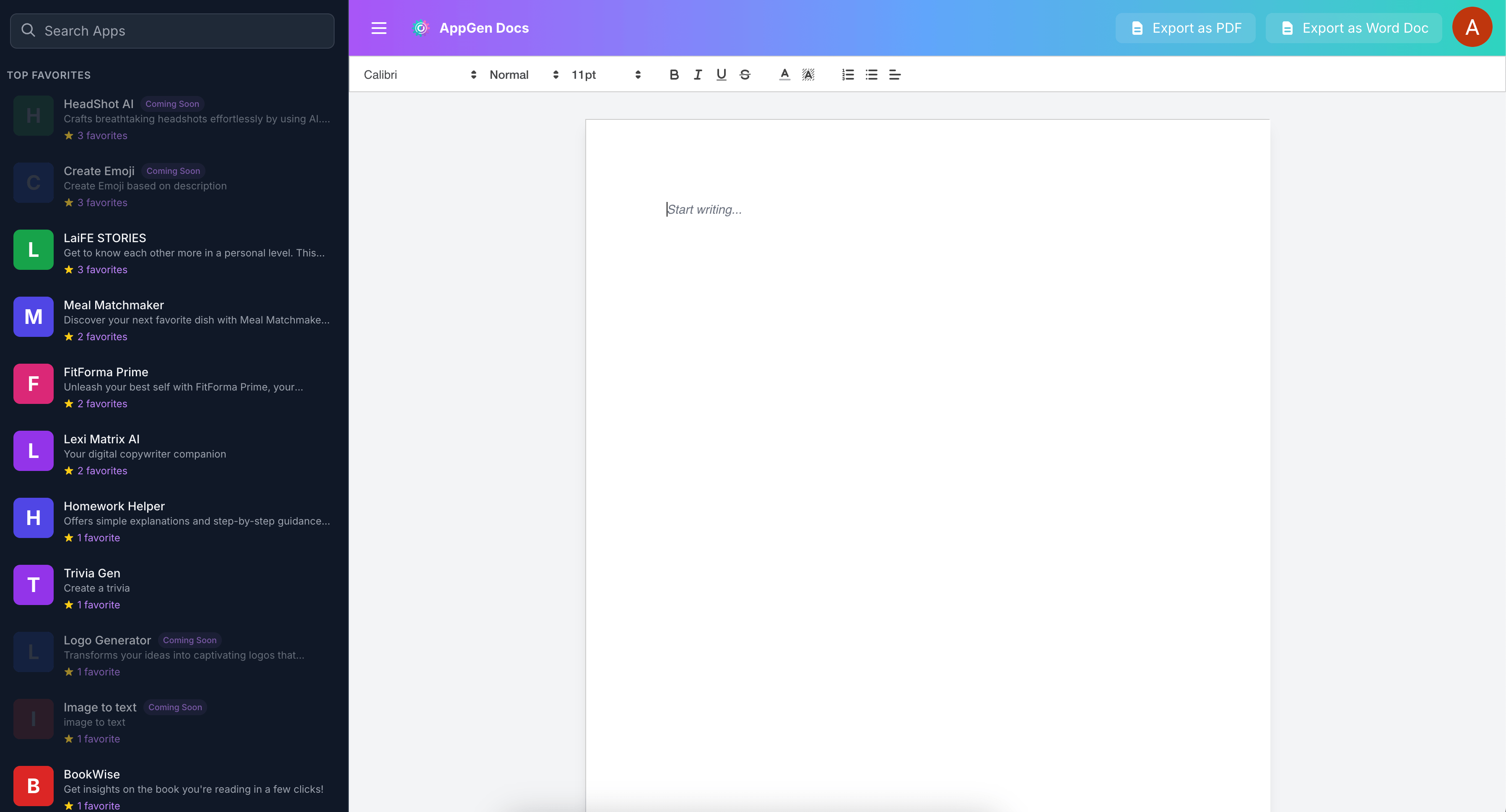 AppGen Docs - Draft your documents with AppGen Apps